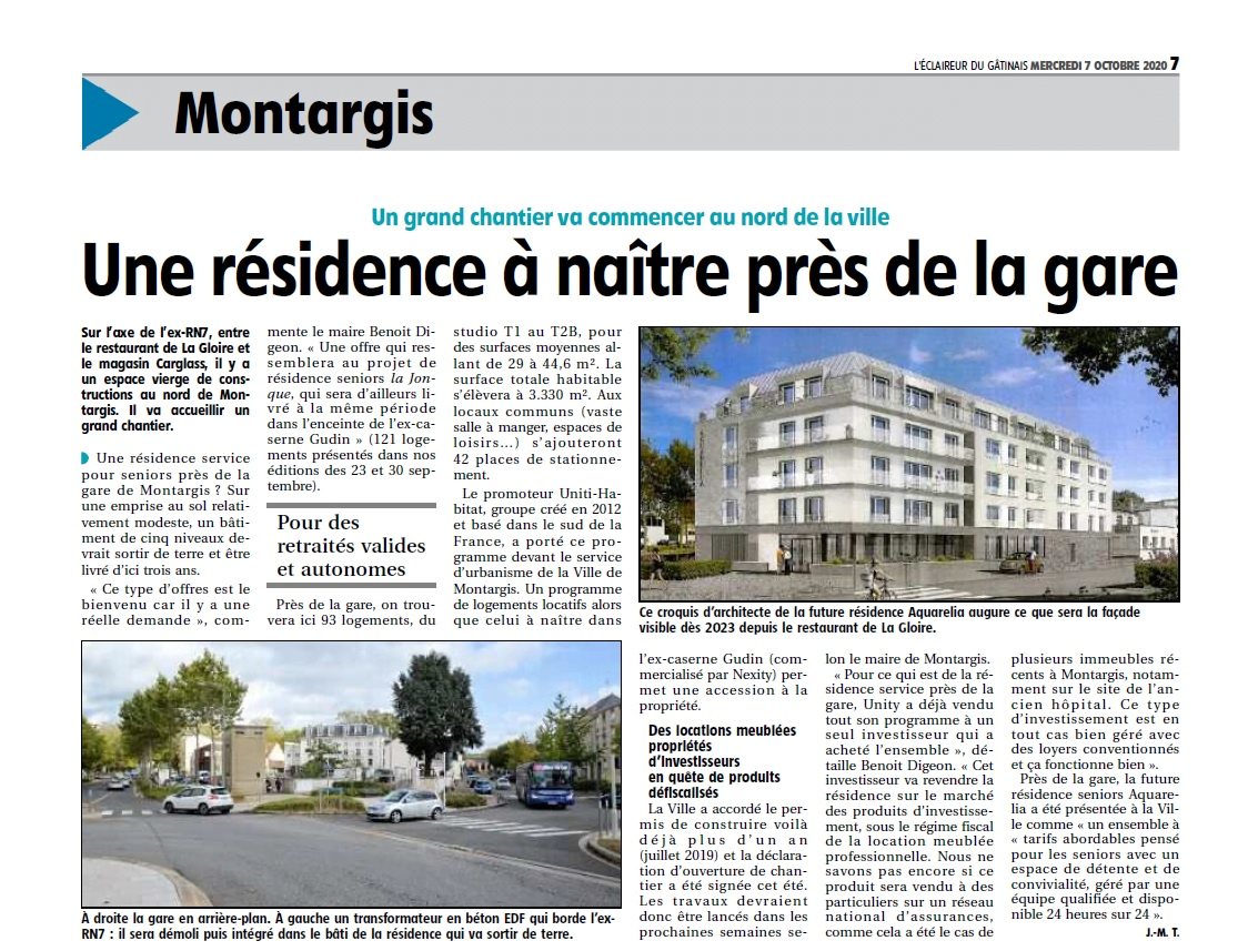 On en parle dans la presse, Montargis, UNITI construit une nouvelle ...